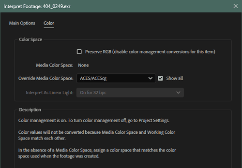 After Effects/ACES Color Space Cheatsheet — Tom Witte | Motion Design