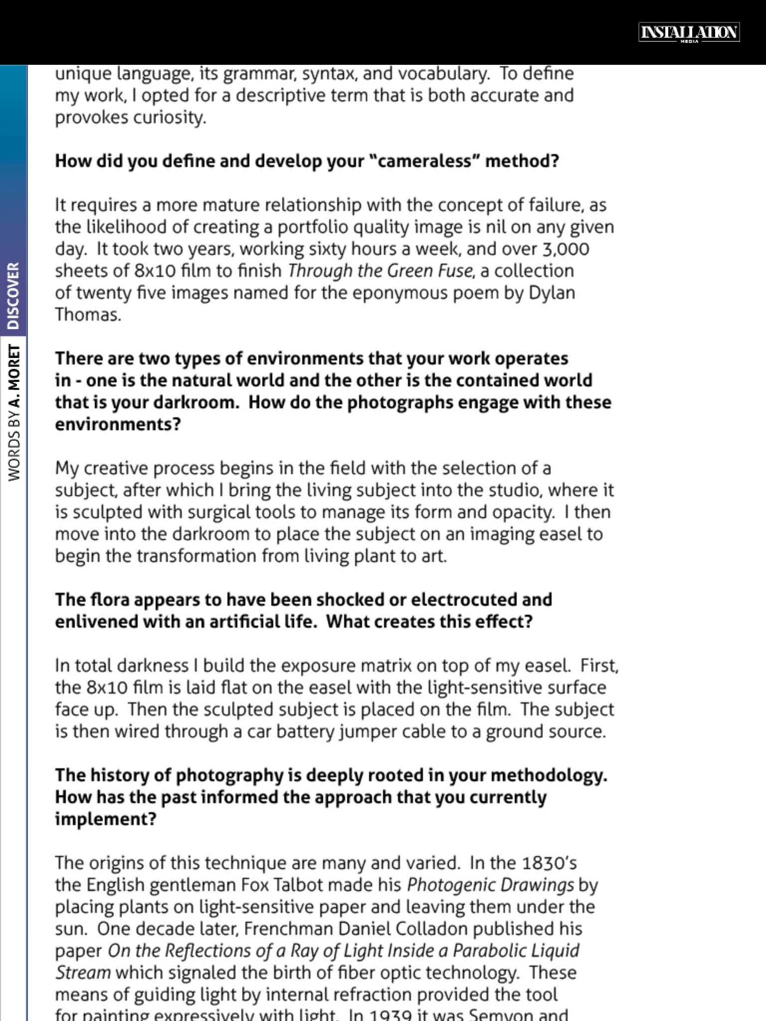 Installation Magazine — Buelteman Studio