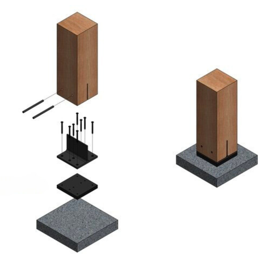 HDPE Risers for Post to Base Construction — Connext Post & Beam