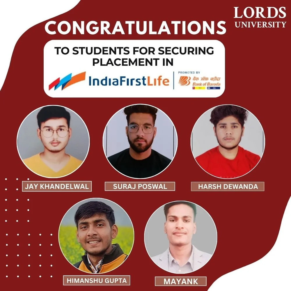 Several students got placements conducted at Lords University.