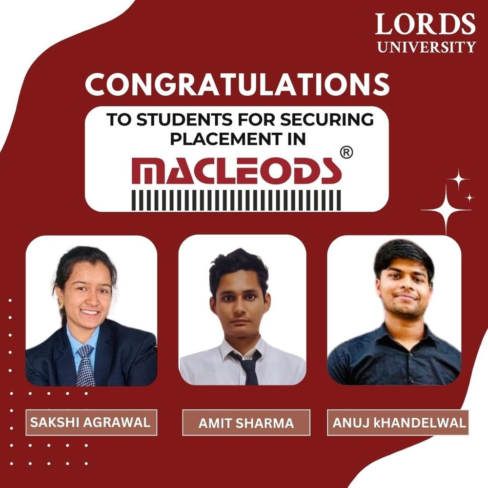Several students got placements conducted at Lords University.