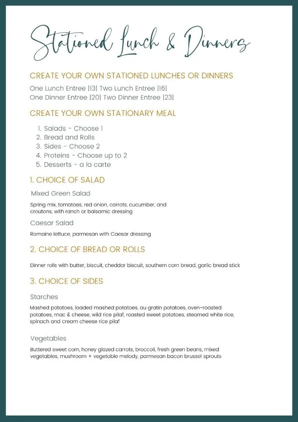 Menu | Book Quality Catering Today — Eclipse Catering and Events