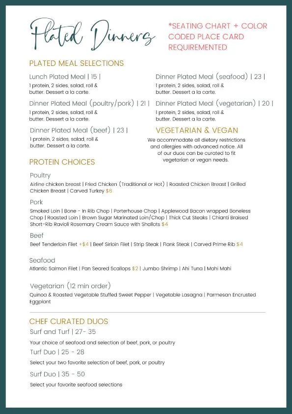 Menu | Book Quality Catering Today — Eclipse Catering and Events