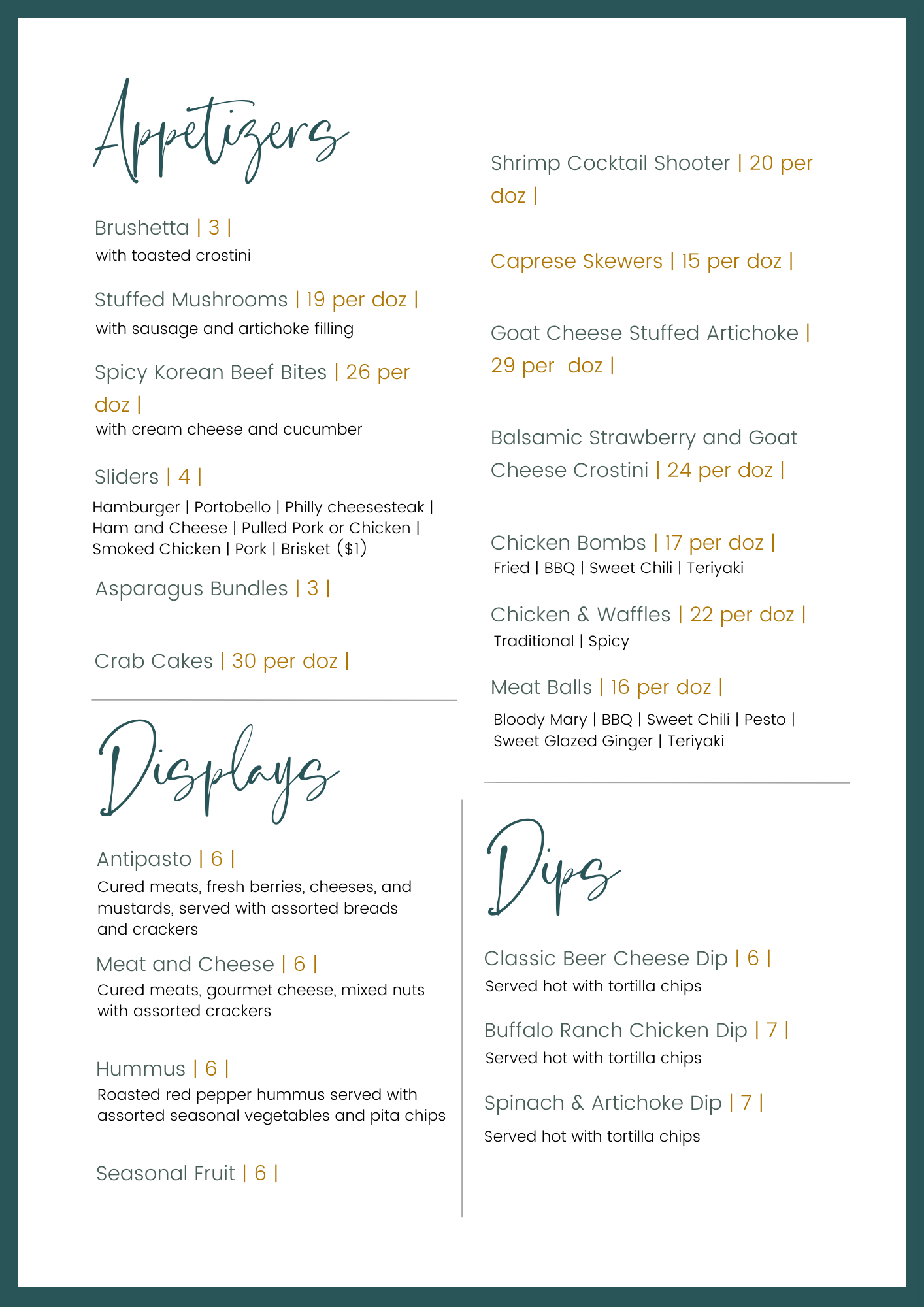 Menu — Eclipse Catering and Events
