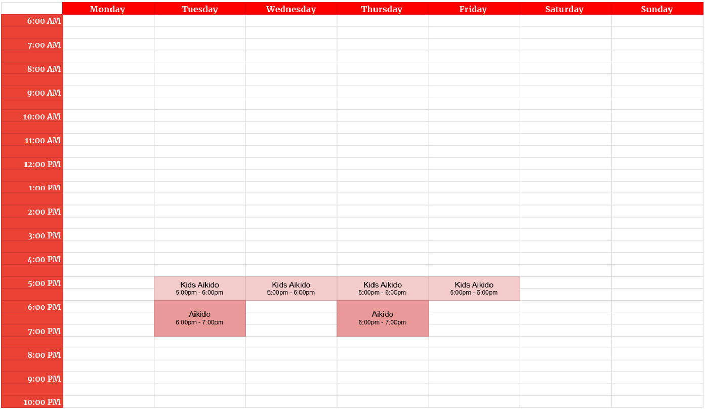 Class Timetable — Melbourne Budo Academy