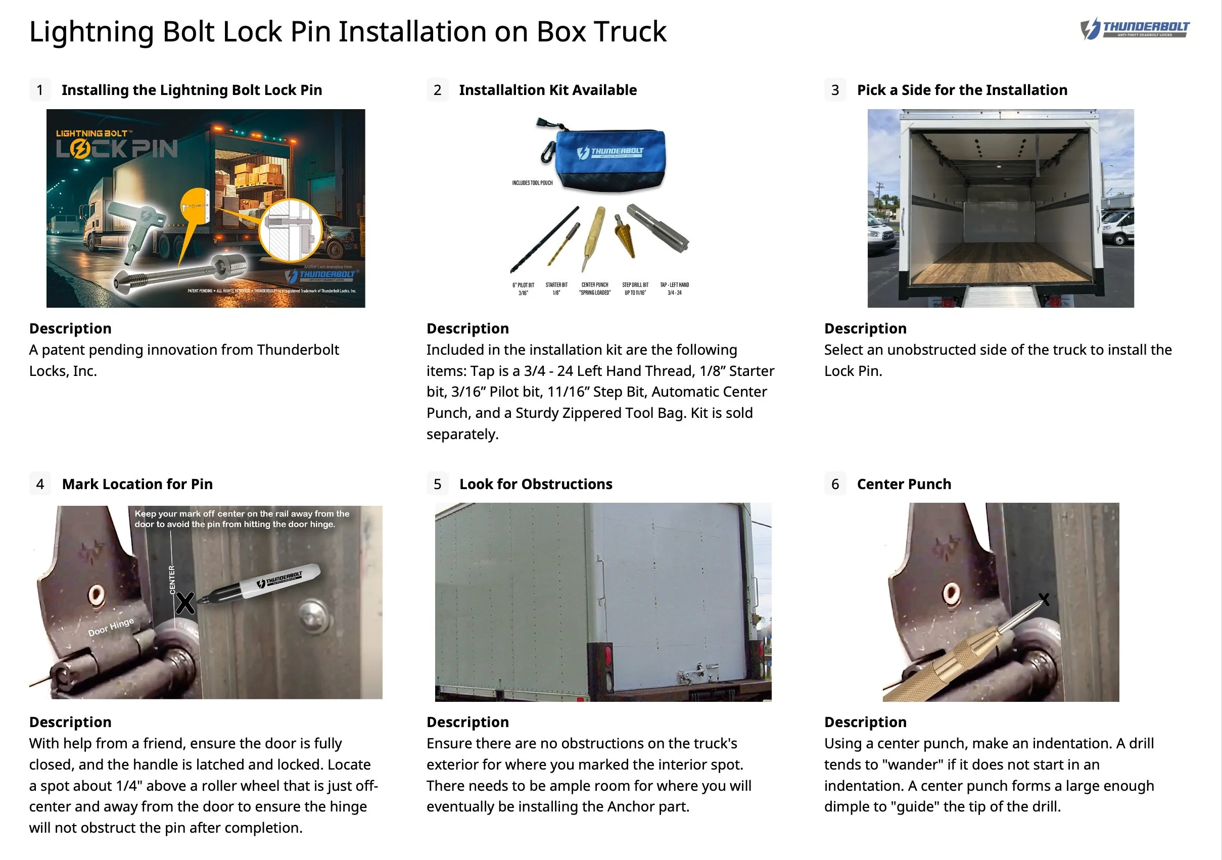 Thunderbolt Anti-Theft Deadbolt Locks secure work vans, adventure vans ...