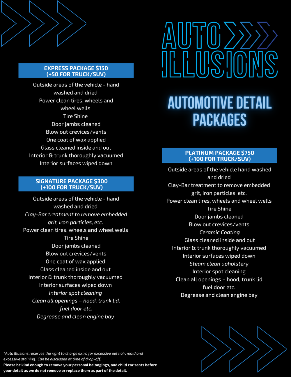 Services & Products — Auto Illusions