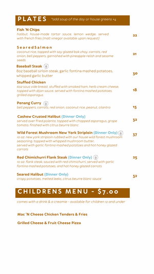 Menu — The Elements Restaurant