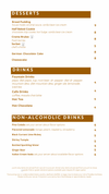 Menu — The Elements Restaurant