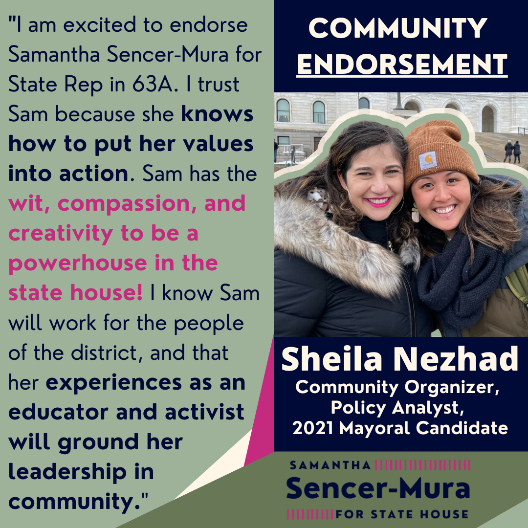 Endorsements — The People for Sencer-Mura