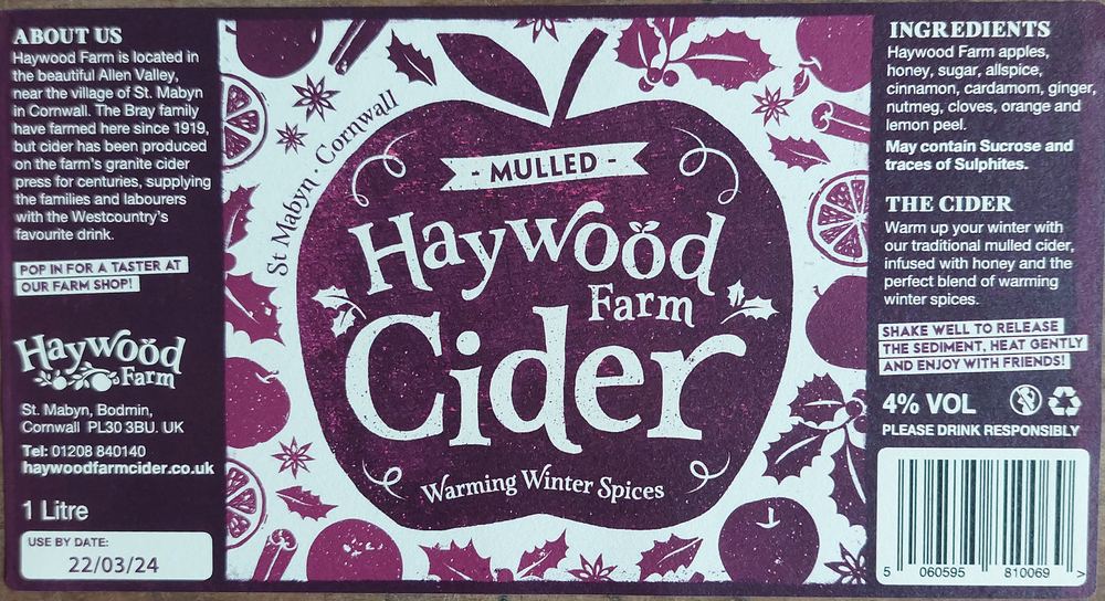 Haywood Farm Cider — Haywood Farm Cider traditional Cornish still cider