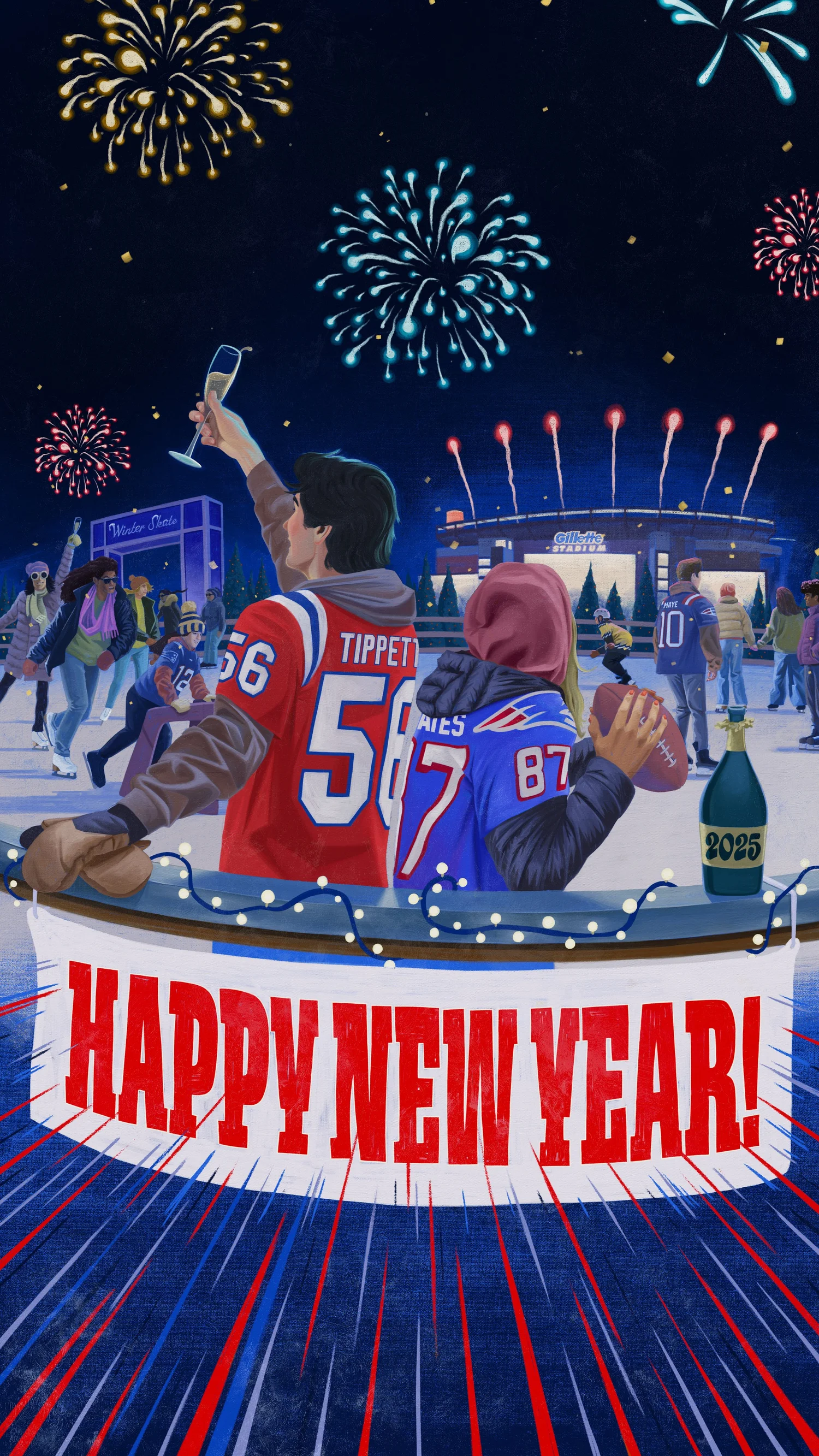 Patriots New Year 2025 — Collin McCormack Illustration