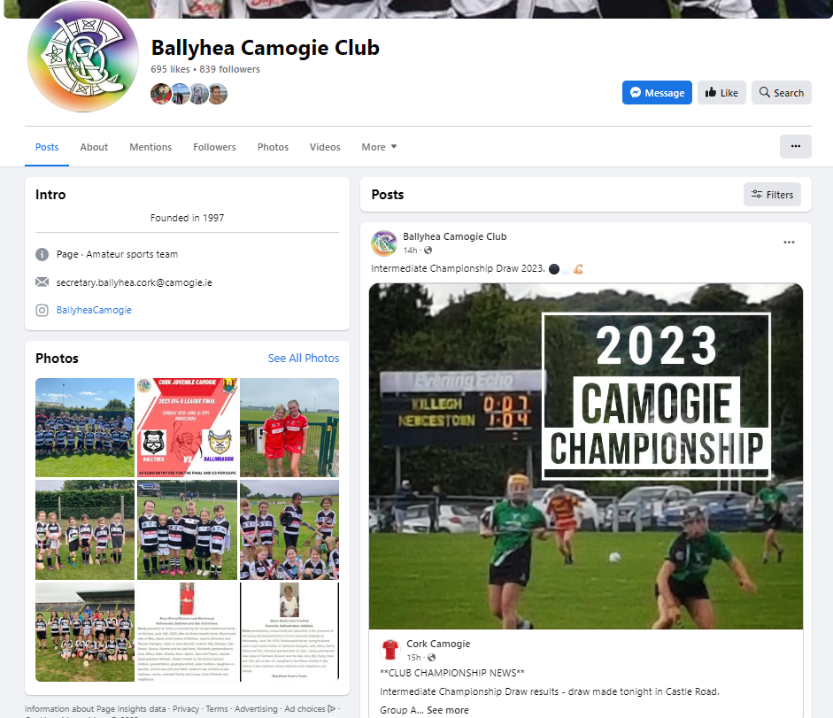 Camogie — Ballyhea GAA