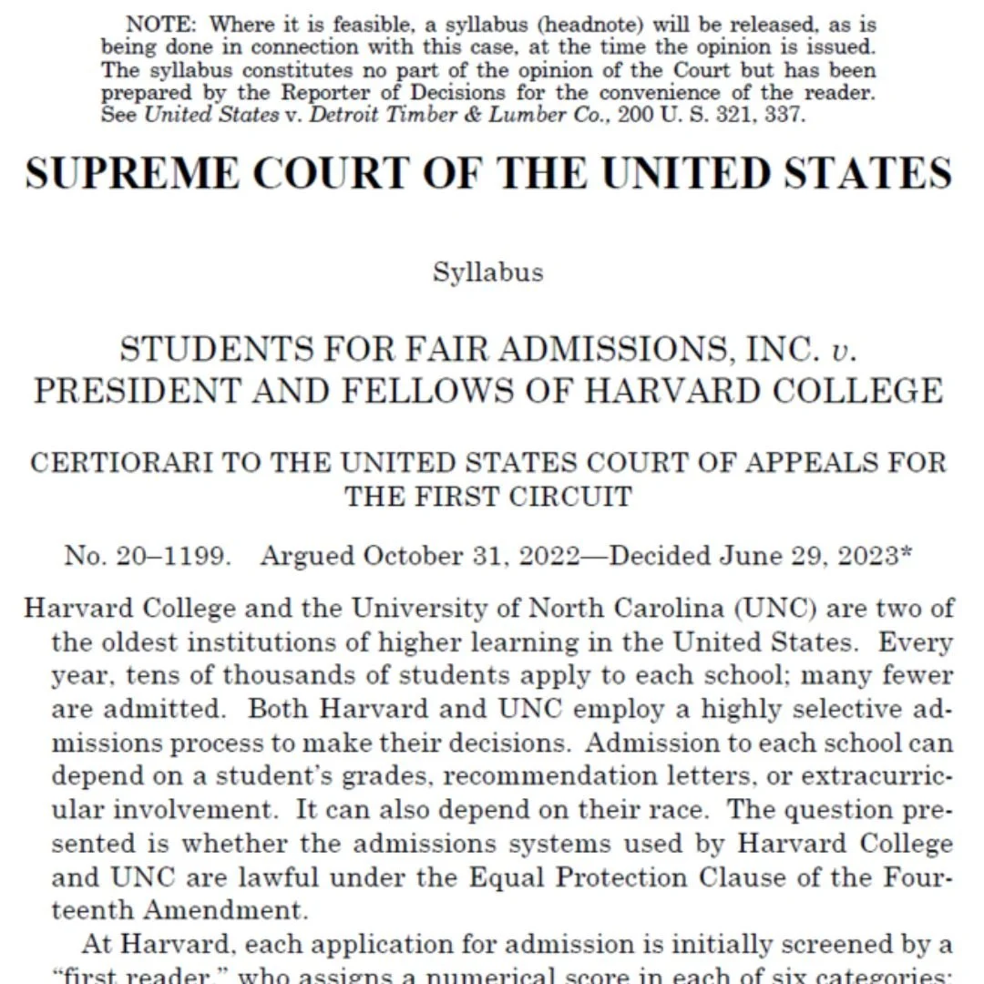 Supreme Court Decision: Affirmative Action — BHE Foundation