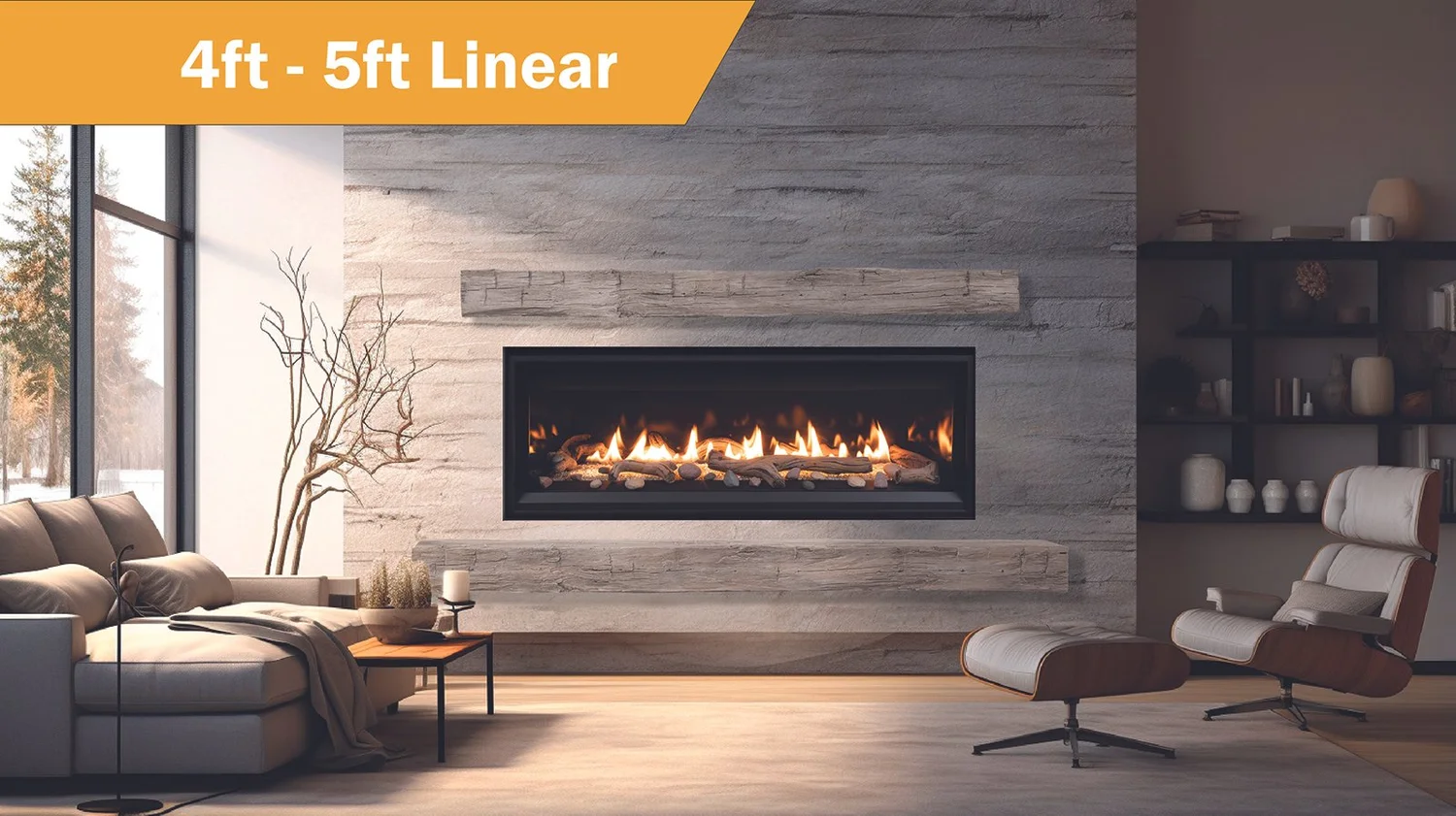 Linear Fireplace Mantel Combos | 42″–100″ Easy Order – Lexington Hearth ...