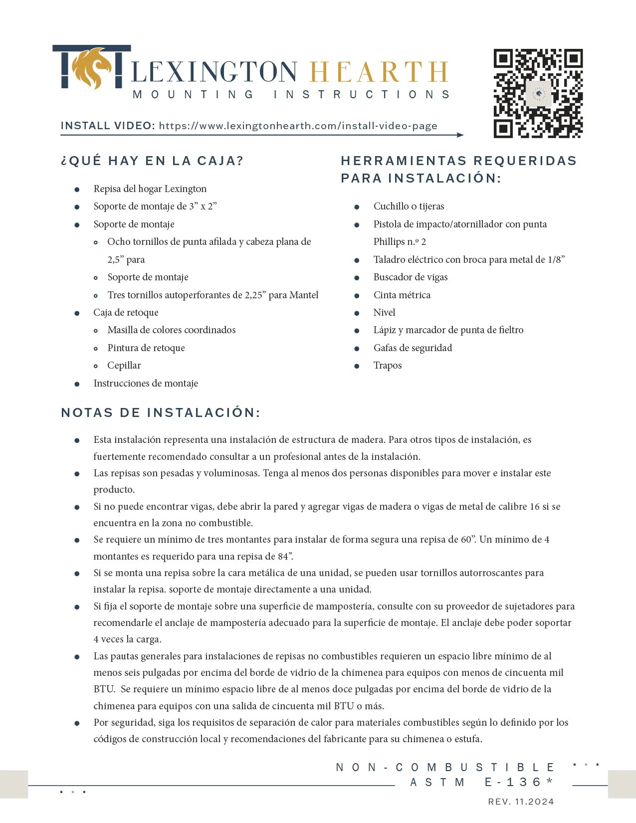 Installation Instructions — Lexington Hearth