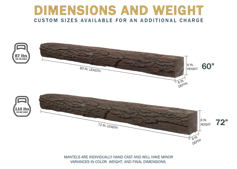 Half Round Sleeper Non Combustible Mantel — Lexington Hearth