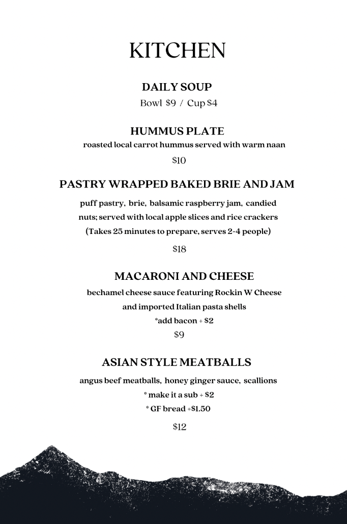 Menu — Bluecorn Cafe & Mercantile