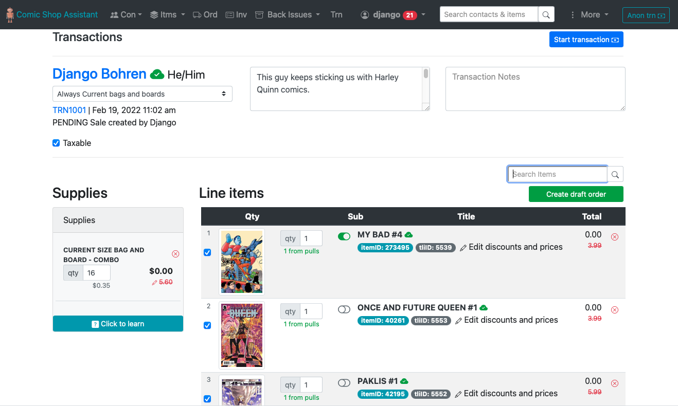 Comic Shop Assistant