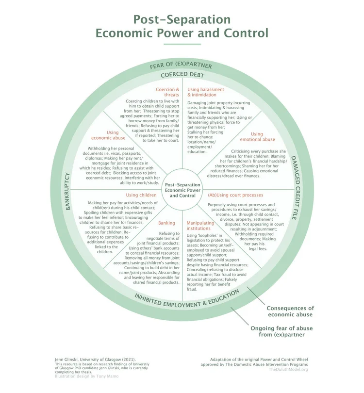 Post-Separation Economic Abuse Wheel — Jenn Glinski Consulting
