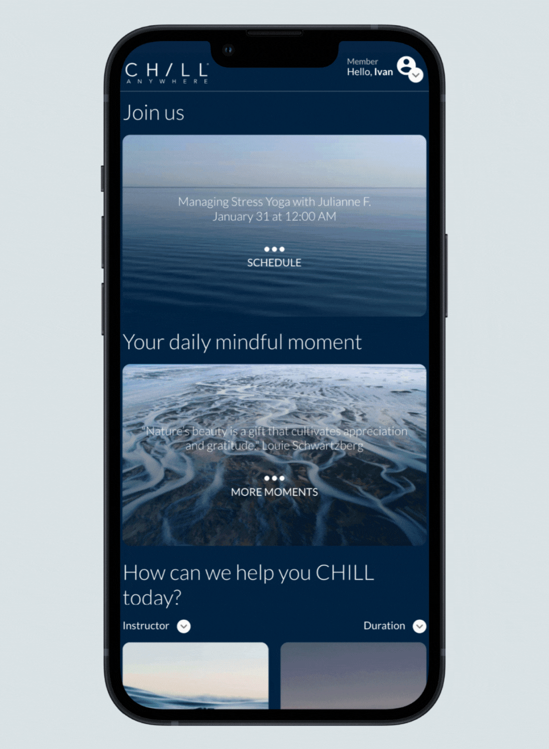 Workplace meditation app — CHILL Anywhere