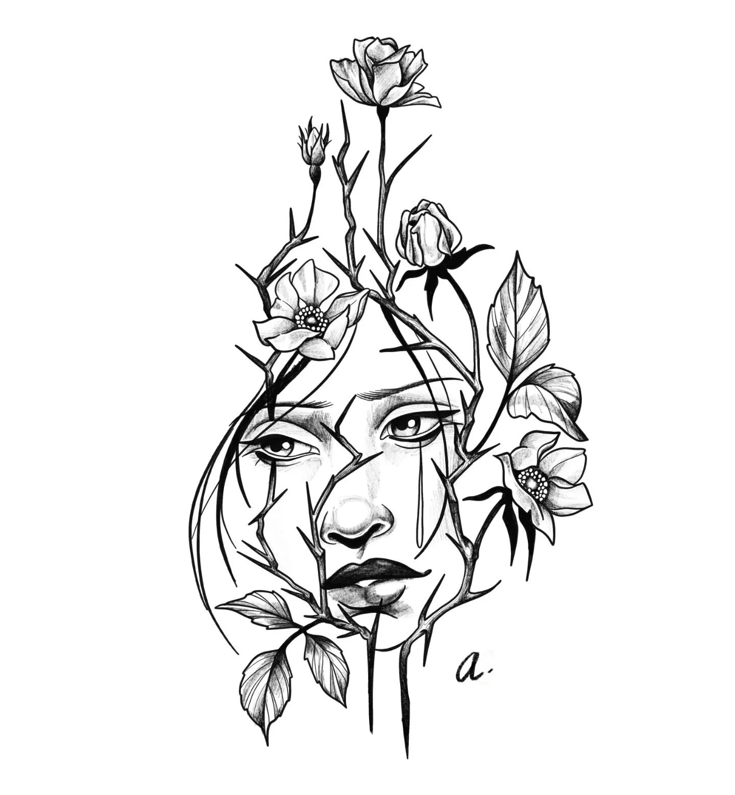 Gray Wash Tash Tattoo