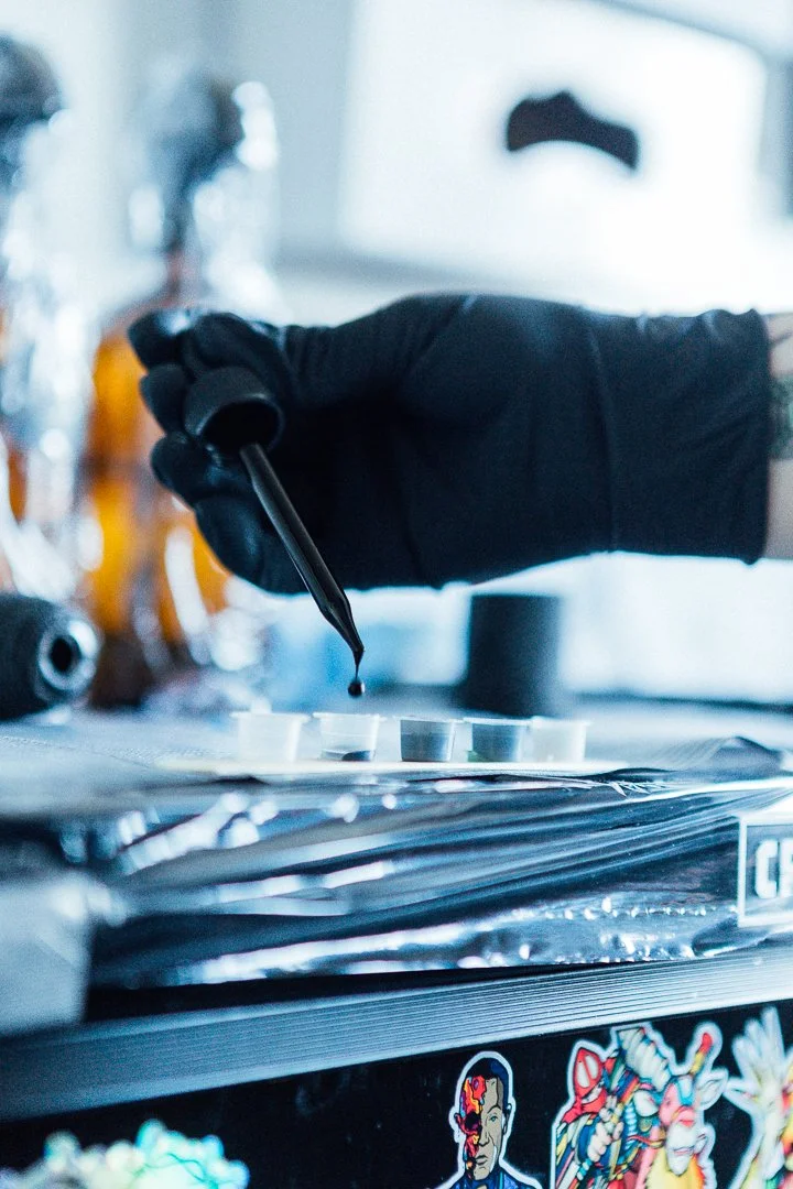 Gray Wash Tash Tattoo