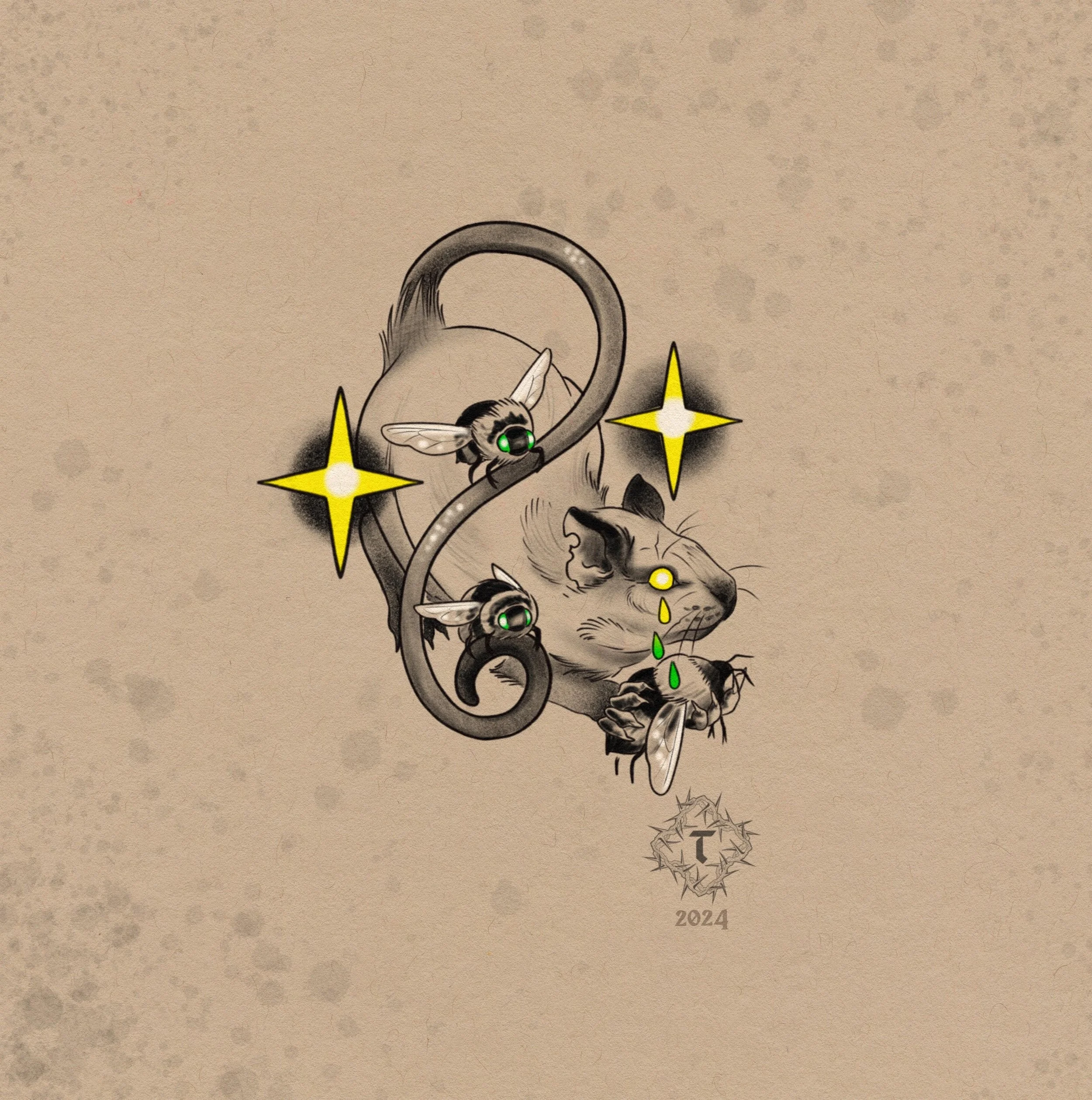 Flash Tattoo Store — Gray Wash Tash Tattoo