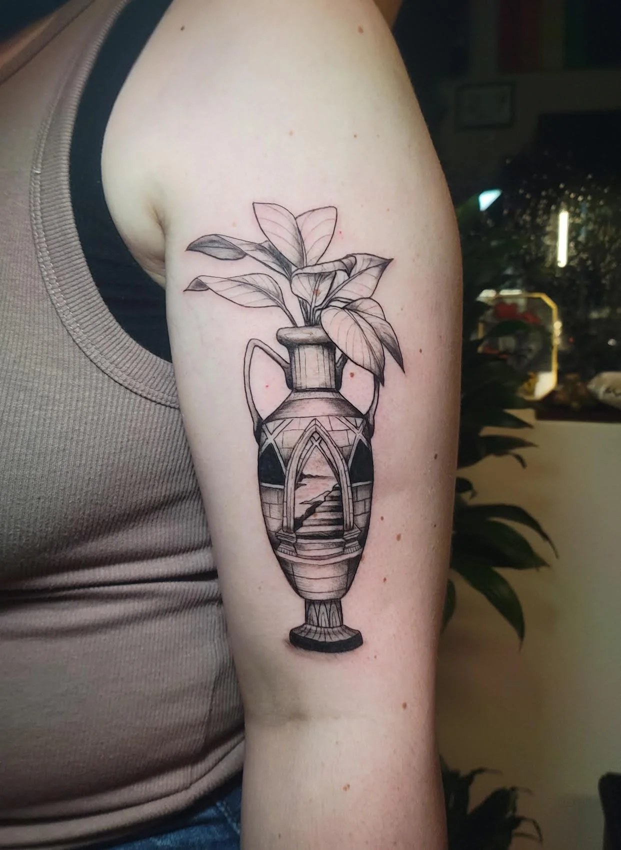 Gray Wash Tash Tattoo