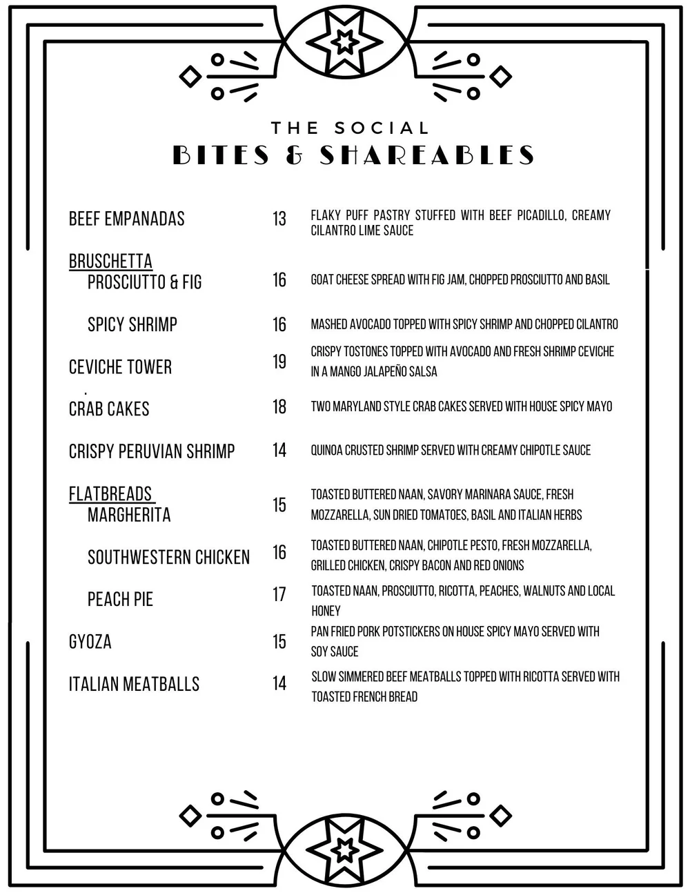 Menu — The Social