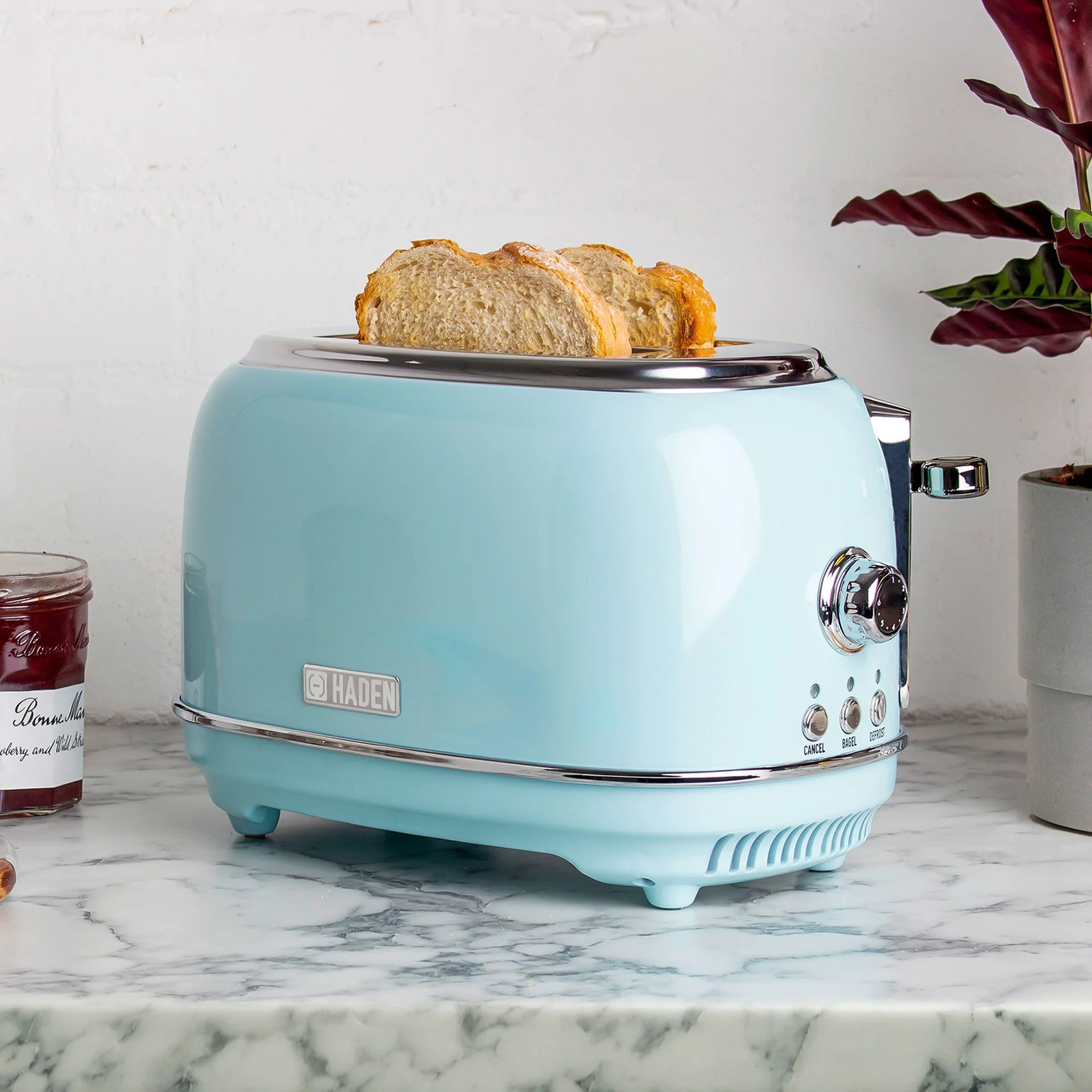 Dorset 2-Slice Wide Slot, Stainless Steel Toaster - Putty — Haden Canada