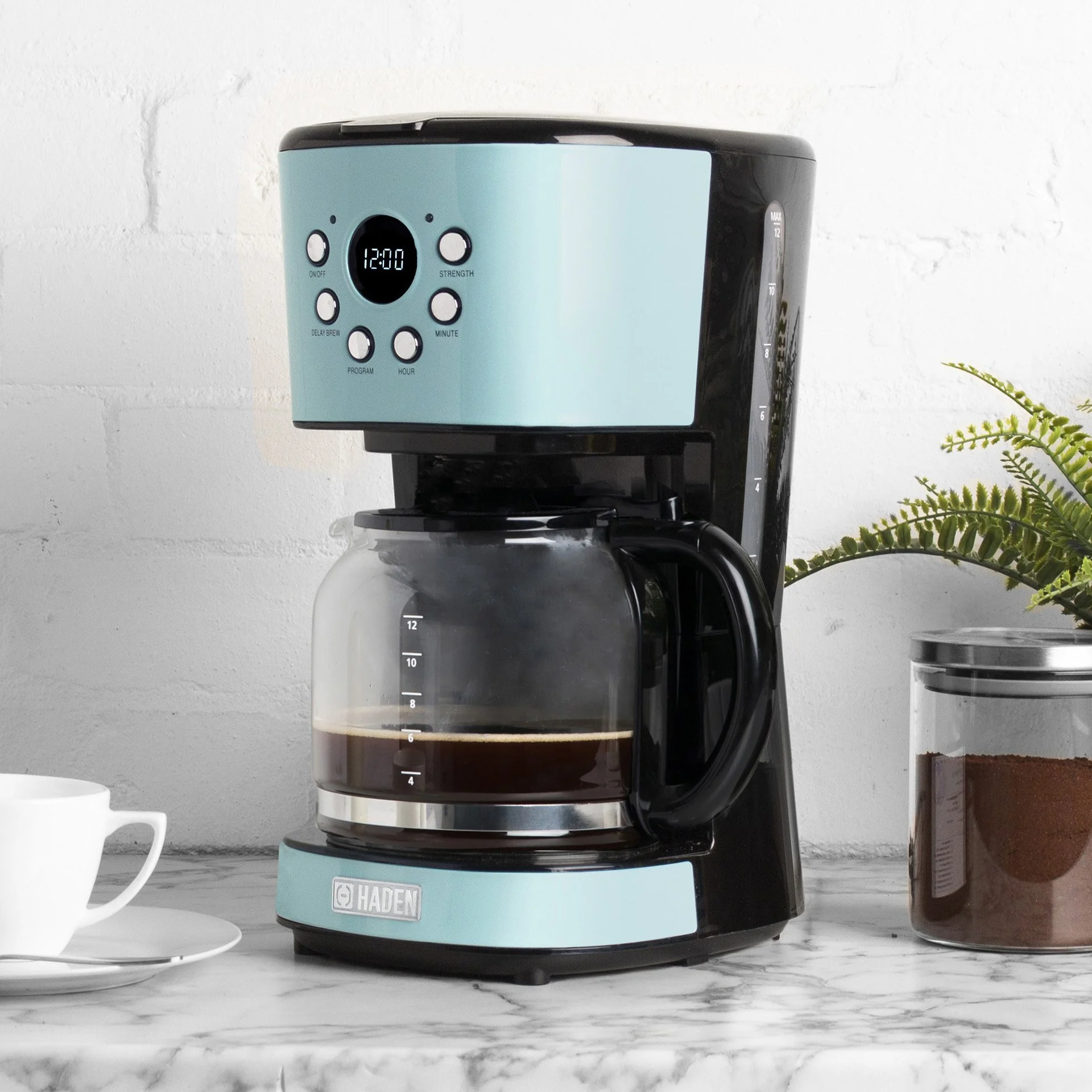 12-Cup Programmable Coffee Maker - Black & Chrome — Haden Canada