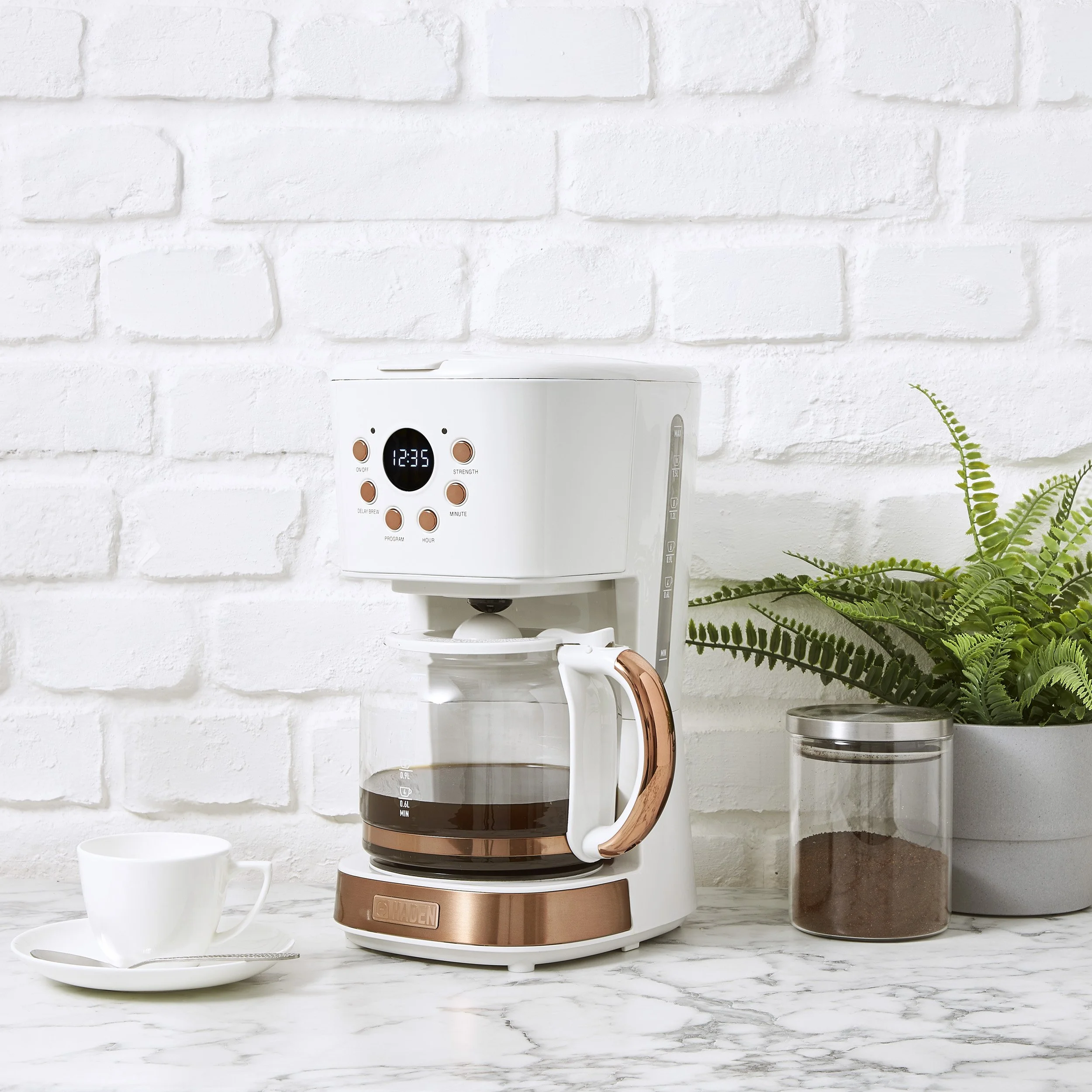 12-Cup Programmable Coffee Maker - Black & Chrome — Haden Canada