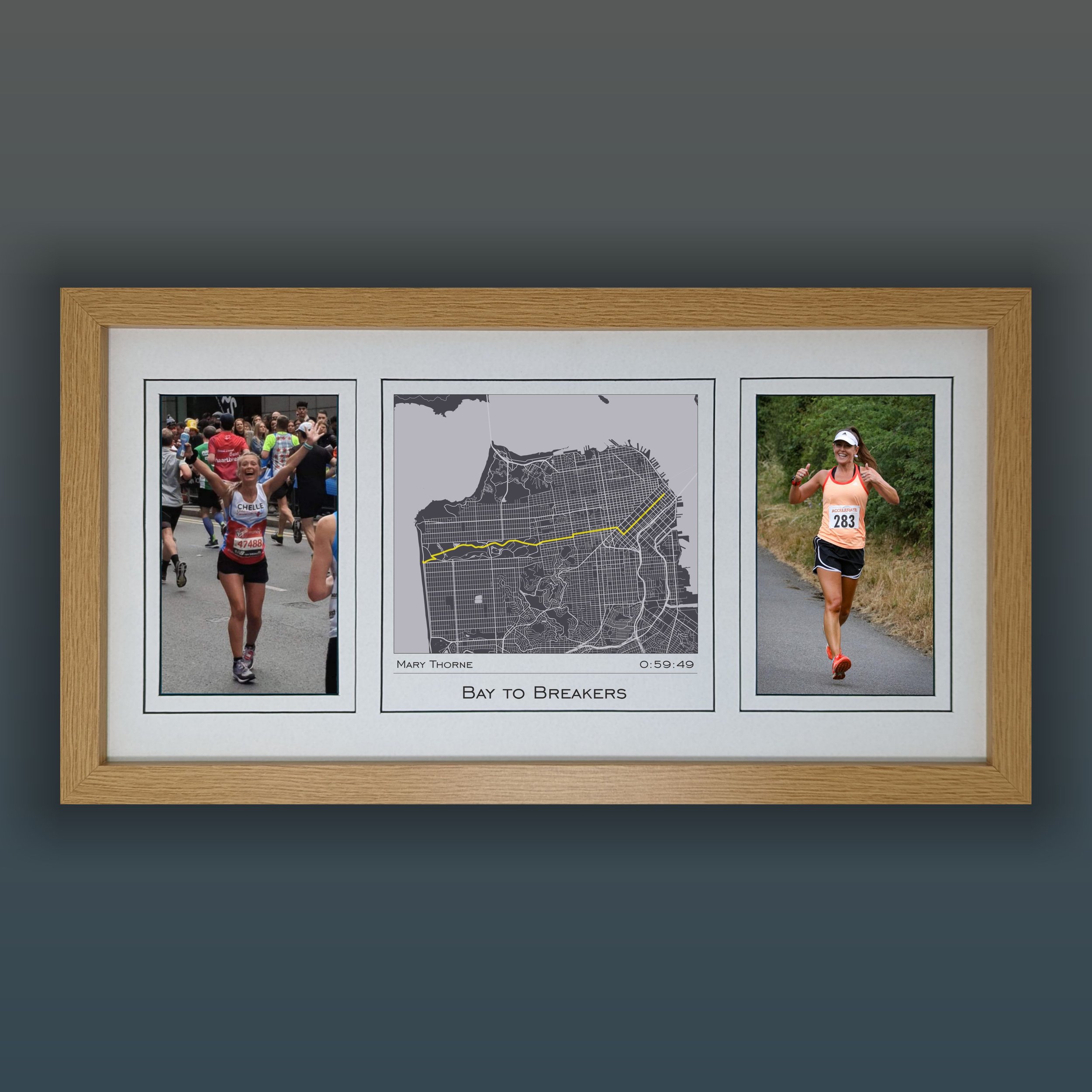 Bay to Breakers - Map & Photo Display Frame - Marathon Gifts - Framing ...