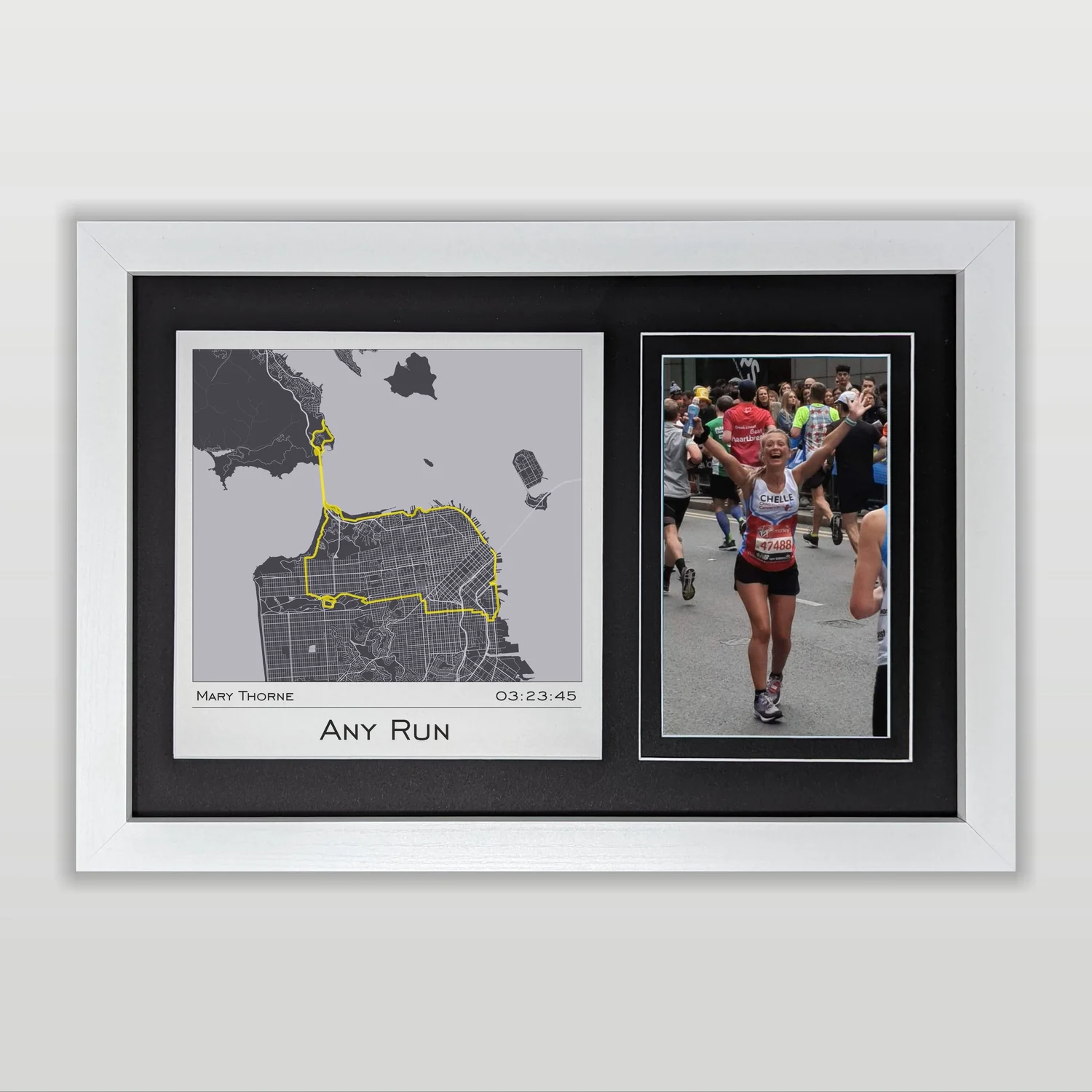 Race Bib & Photo Display Frame - Runner Gifts - Framing Glory - Gifts ...