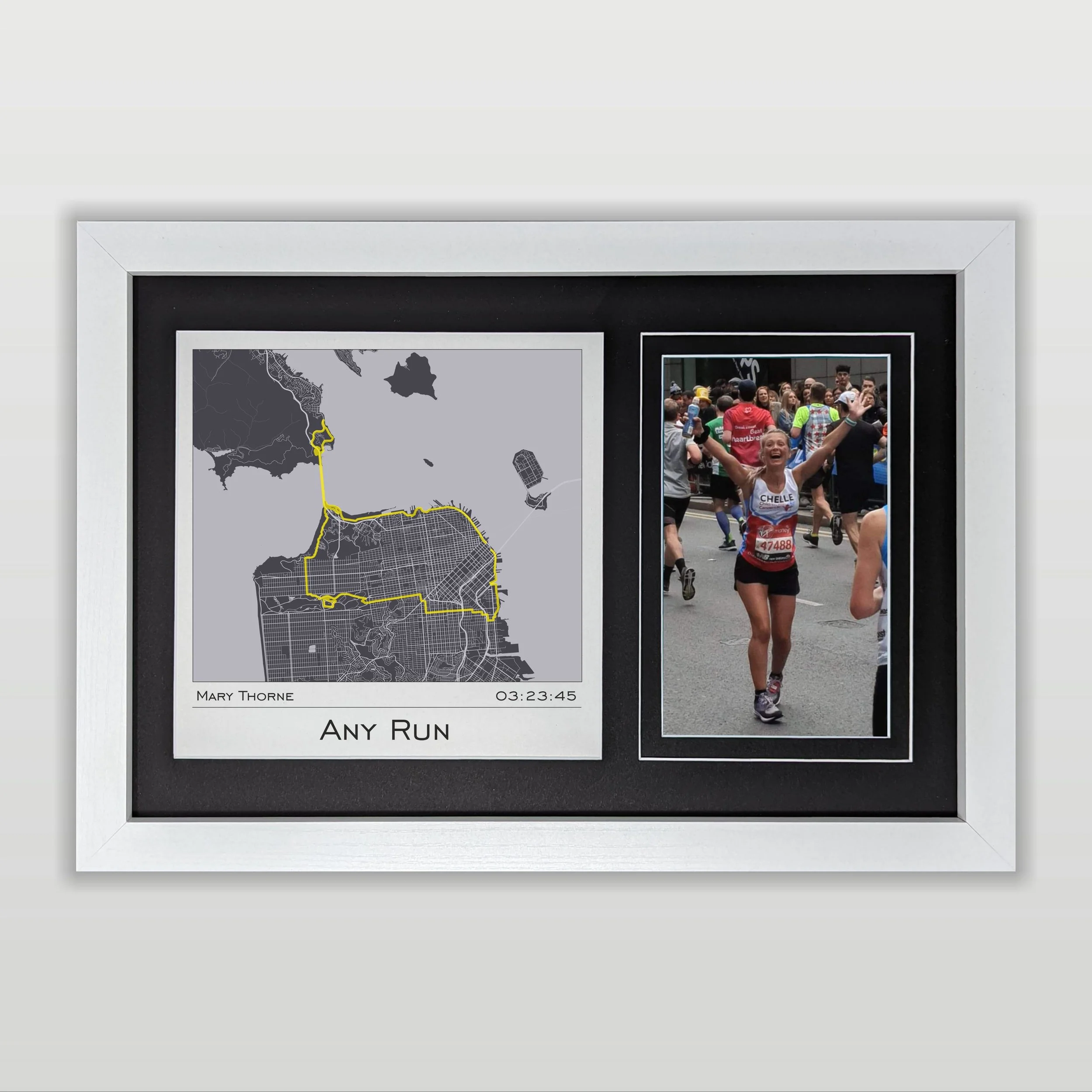 Race Bib & Photo Display Frame - Runner Gifts - Framing Glory - Gifts ...