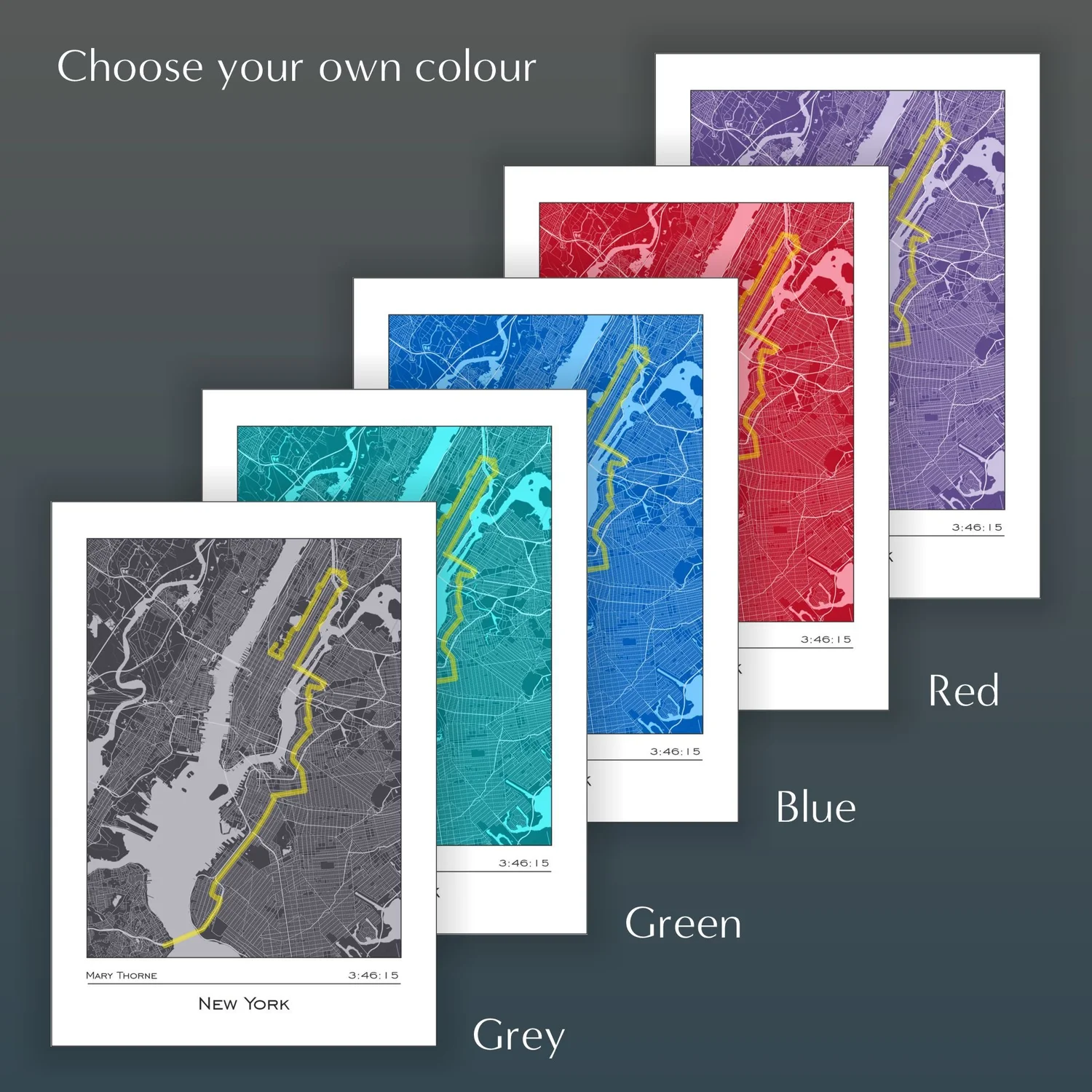 Any Run Route Map Print - Framed - Runner Gifts - Framing Glory - Gifts ...