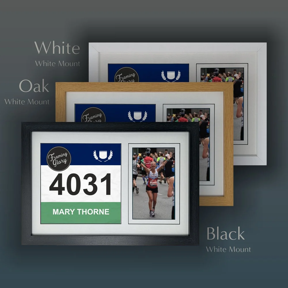 Race Bib & Medal Display Frame - Runner Gifts - Framing Glory - Gifts ...
