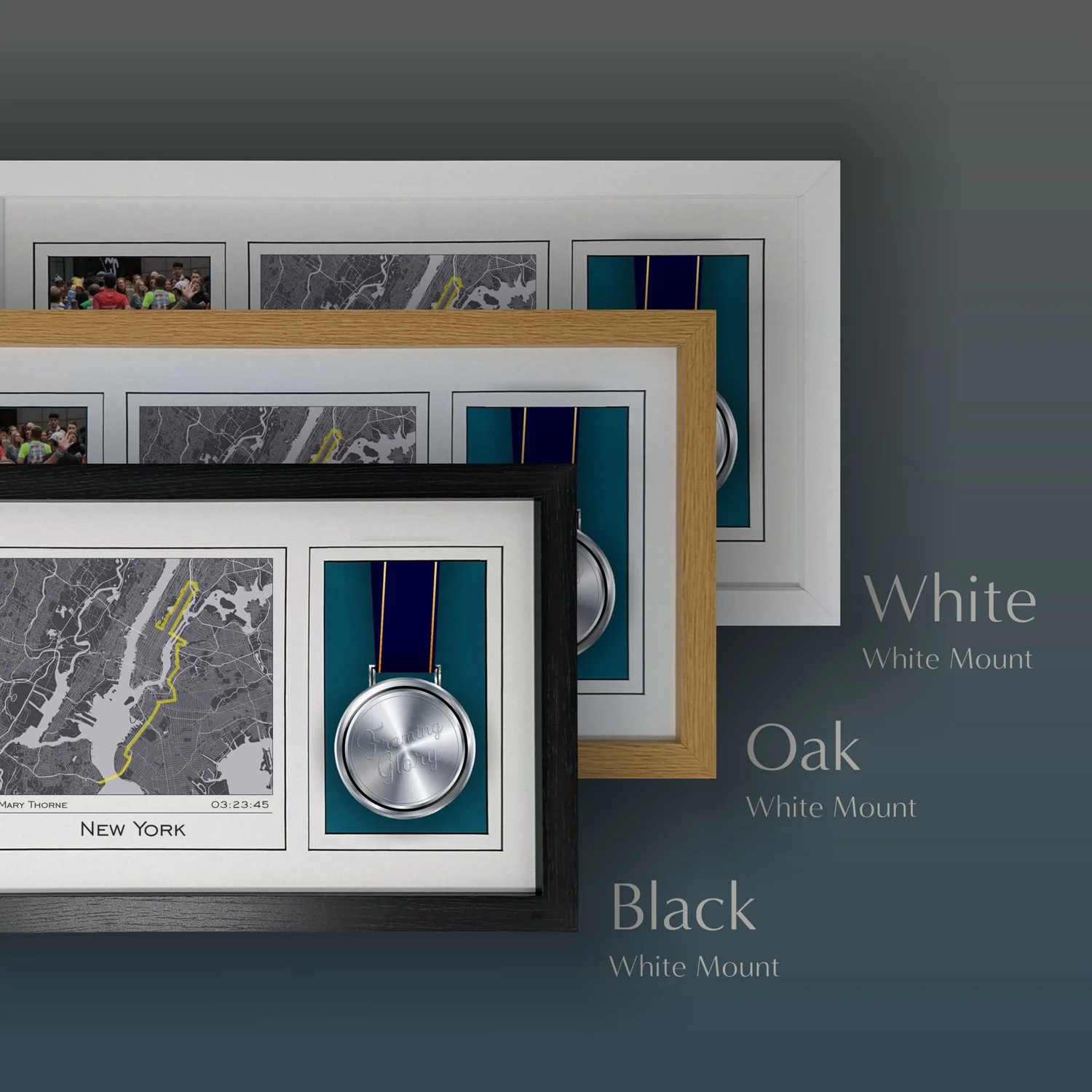 Race Bib, Photo & Medal Display Frame - Runner Gifts - Framing Glory ...