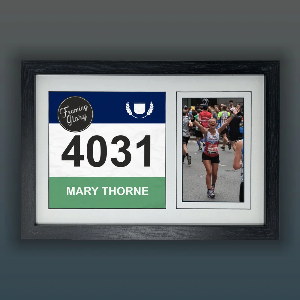 Race Bib, Photo & Medal Display Frame - Runner Gifts - Framing Glory ...