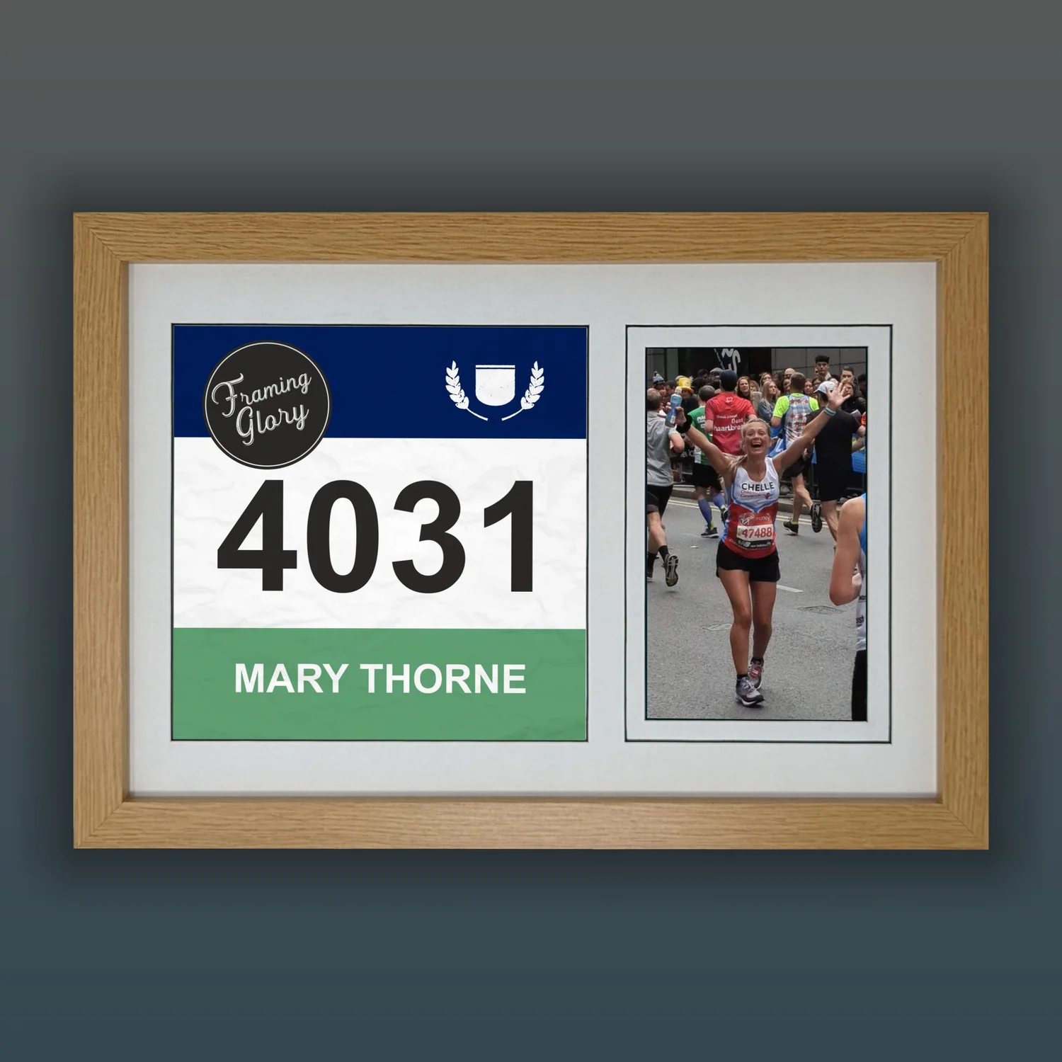Race Bib, Photo & Medal Display Frame - Runner Gifts - Framing Glory ...