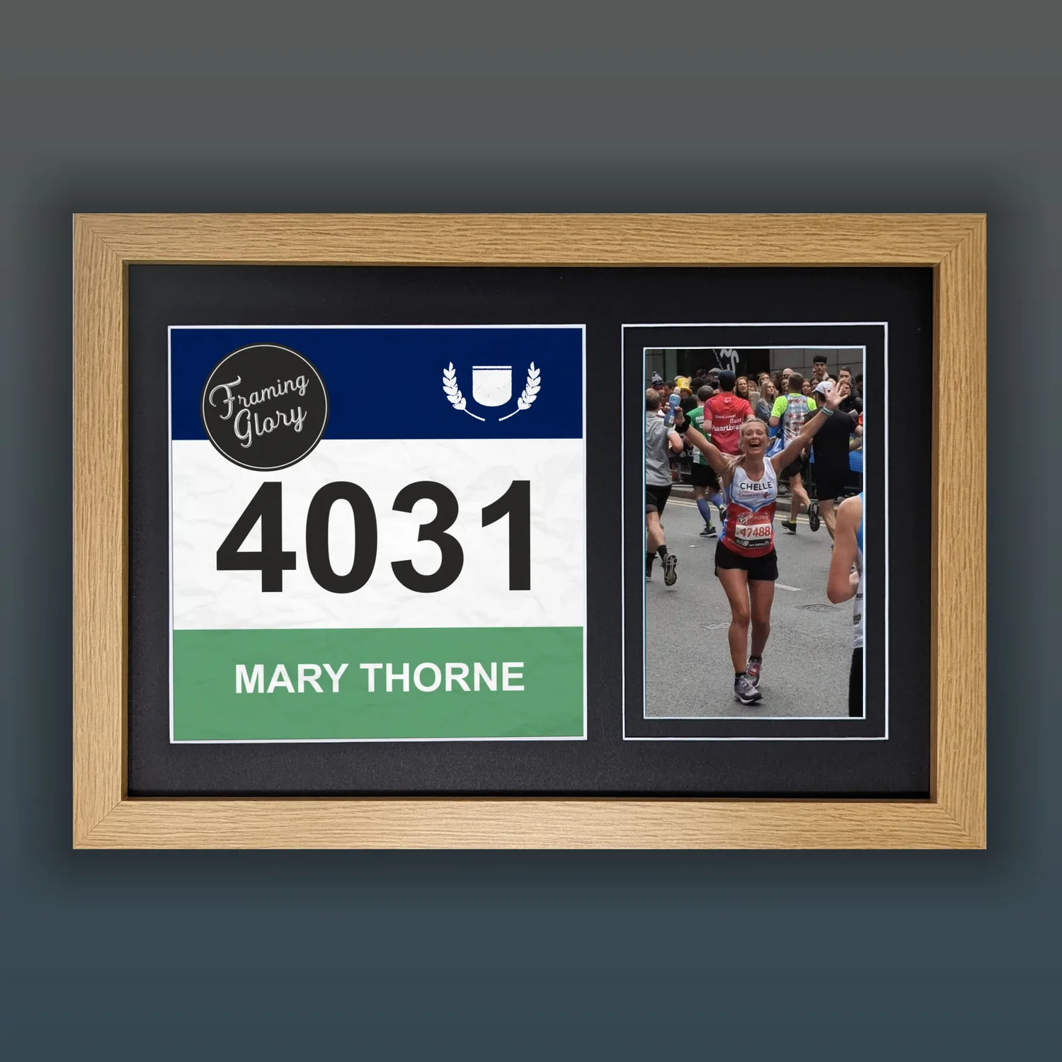 Race Bib & Medal Display Frame - Runner Gifts - Framing Glory - Gifts ...