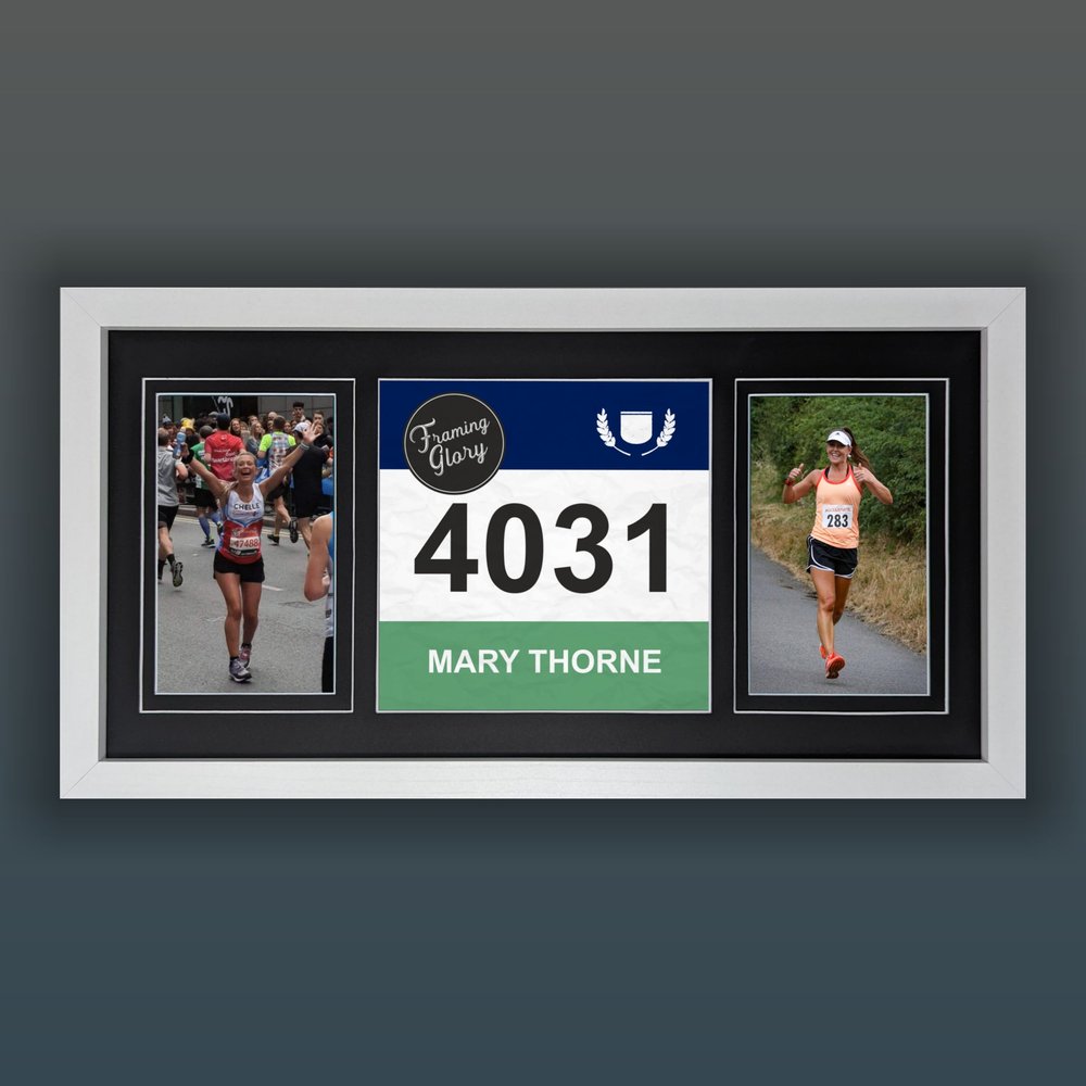 Race Bib, Photo & Medal Display Frame - Runner Gifts - Framing Glory ...