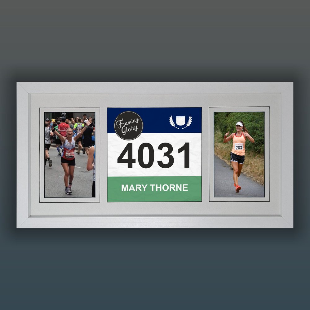 Race Bib, Photo & Medal Display Frame - Runner Gifts - Framing Glory ...