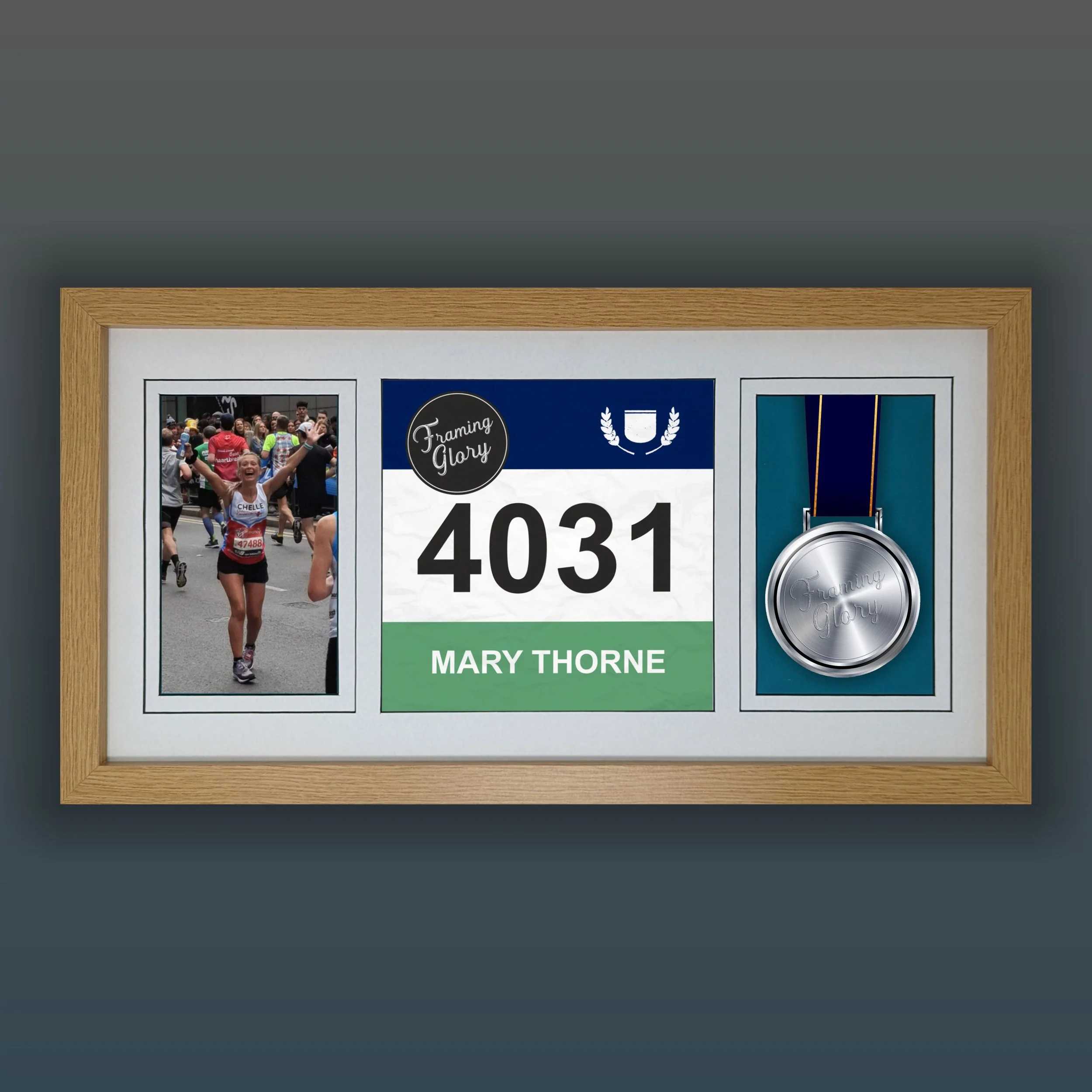 Race Bib & Medal Display Frame - Runner Gifts - Framing Glory - Gifts ...