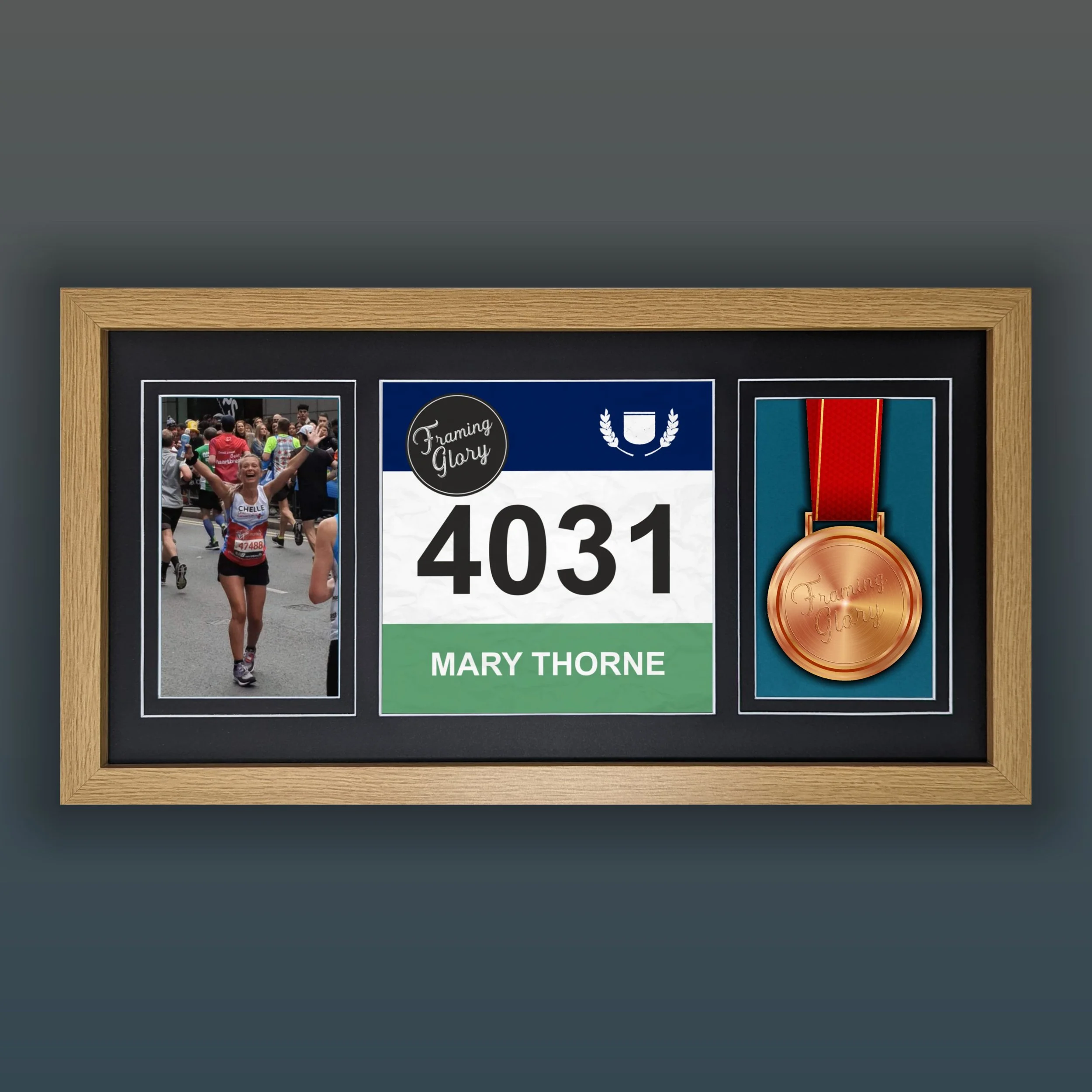 Race Bib & Medal Display Frame - Runner Gifts - Framing Glory - Gifts ...