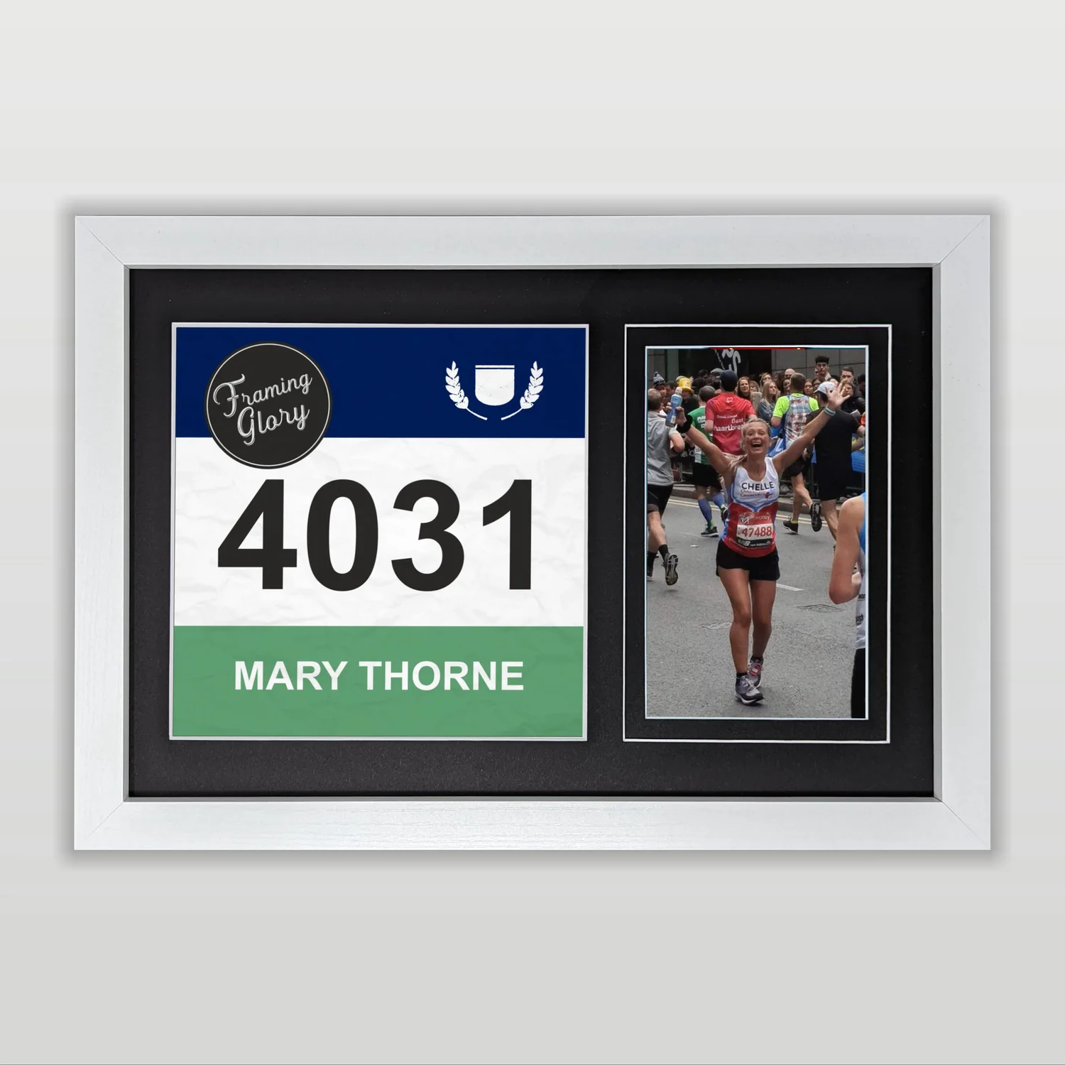 Race Bib & Medal Display Frame - Runner Gifts - Framing Glory - Gifts ...