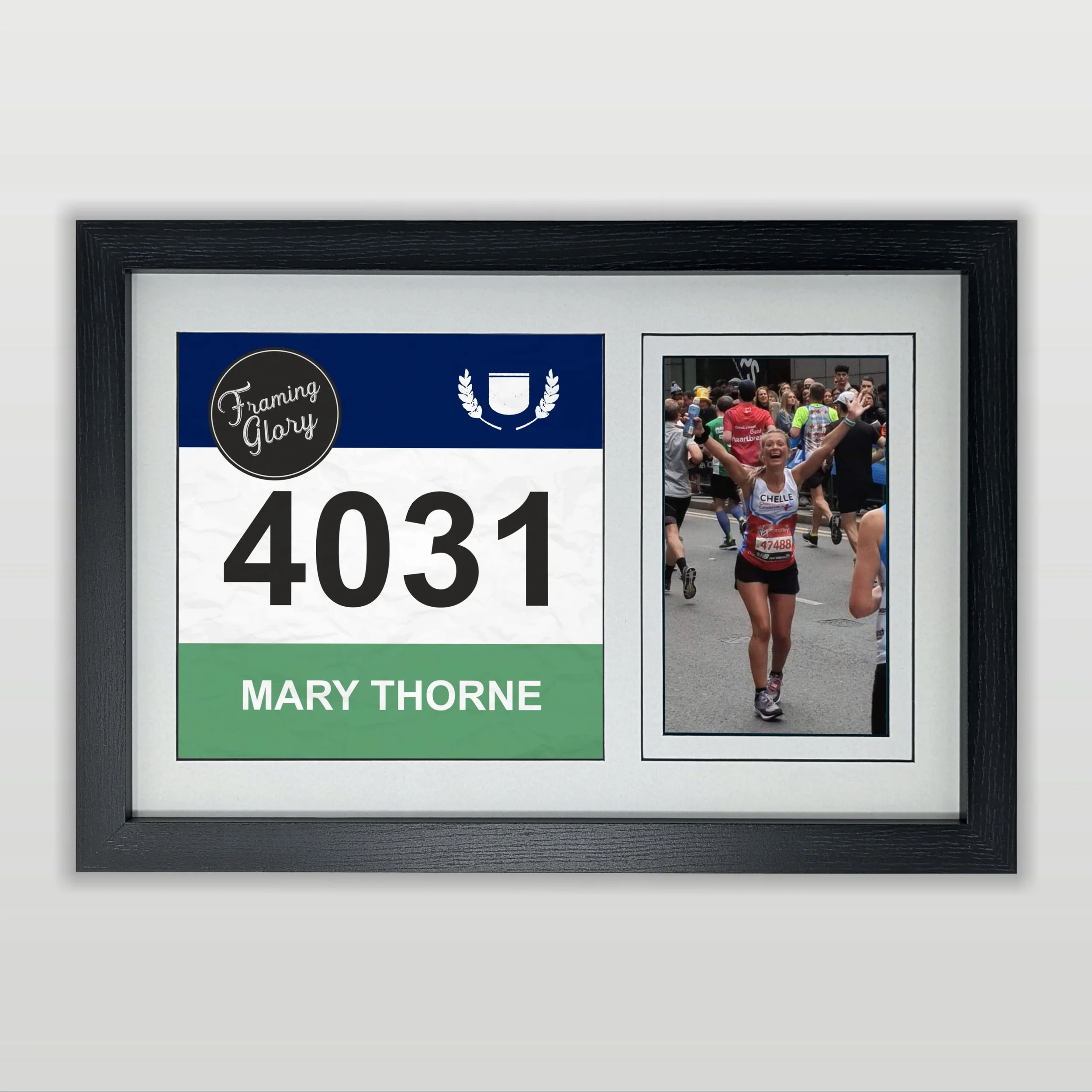 Race Bib & Medal Display Frame - Runner Gifts - Framing Glory - Gifts ...