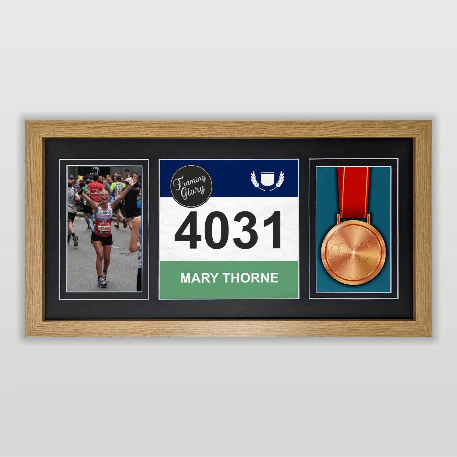 Race Bib & Medal Display Frame - Runner Gifts - Framing Glory - Gifts ...
