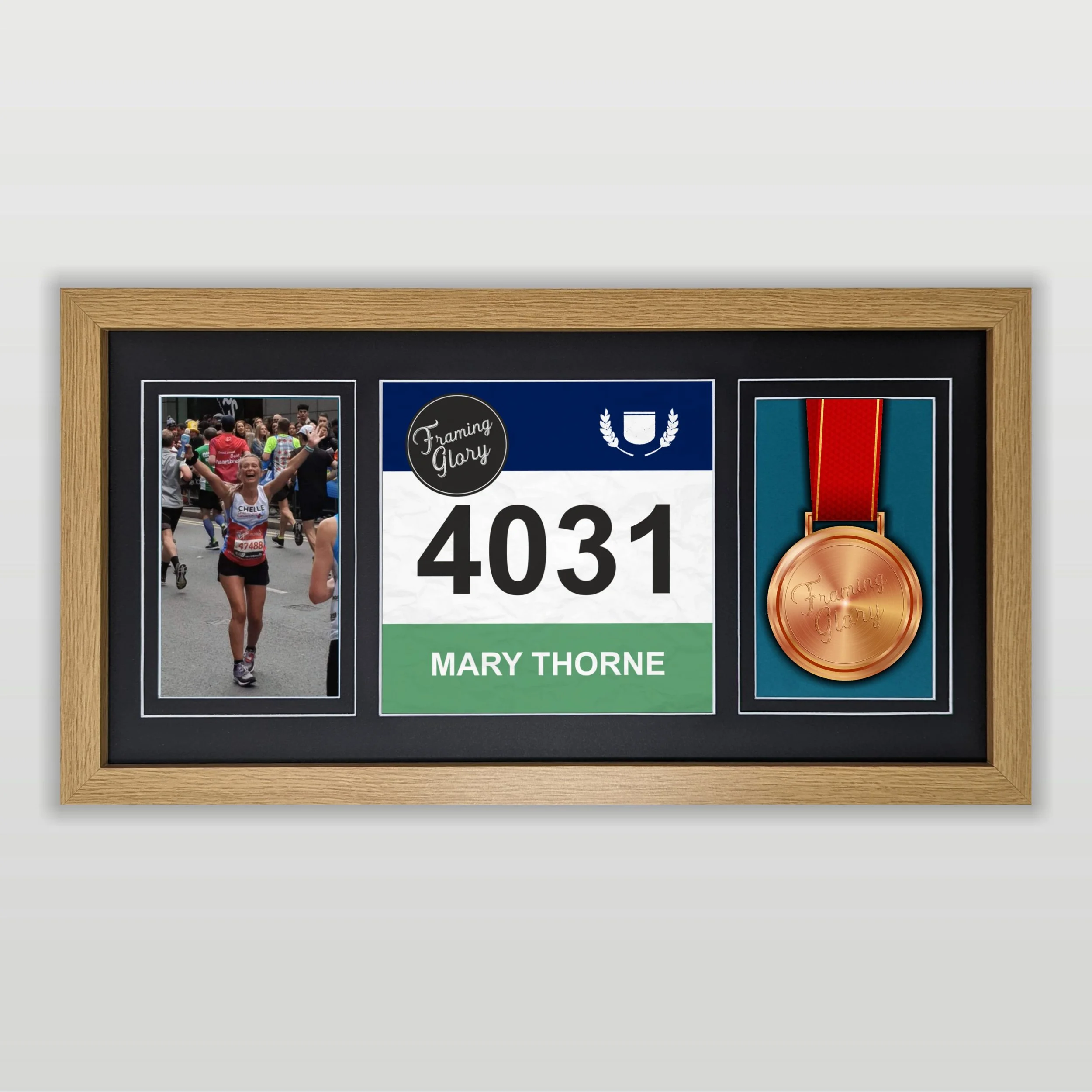 Race Bib & Medal Display Frame - Runner Gifts - Framing Glory - Gifts ...